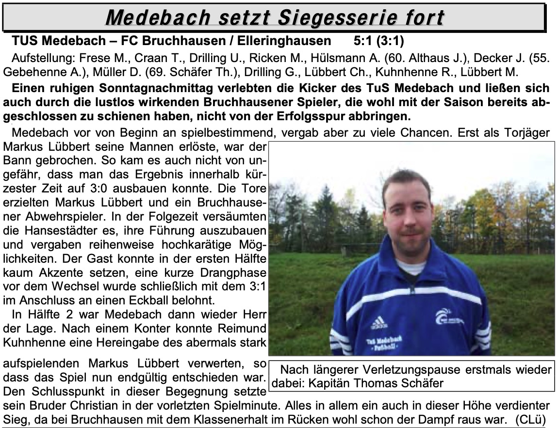 Vor 20 Jahren (April 2002) – FC 88 Bruchhausen-Elleringhausen e.V.